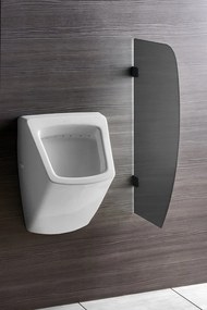 Sapho Sapho, Dělící stěna mezi urinály 40x80 cm, kouřové sklo, černá mat, 2502-06M