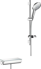 Hansgrohe Raindance Select S, sprchová souprava 150 3jet s termostatem Ecostat Select a sprchovou tyčí 65 cm, bílá/chromová, HAN-27036400