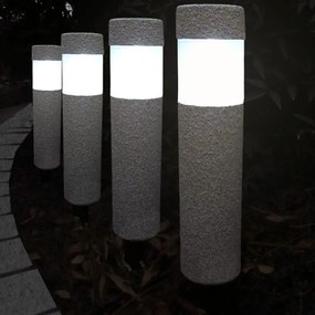 Solární LED lampa do zahrady s efektem kamene, sada 4 ks