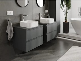 Mexen Orio, koupelnová skříňka 60 cm s horní deskou, 2 zásuvky, grafitová matná, 91A10-06047-2-BFFC66