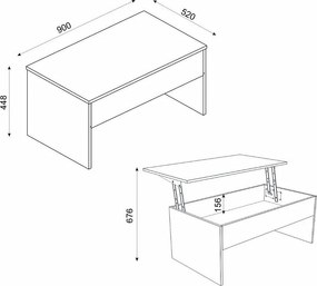 Casarredo - Komfort nábytek Rozkládací konferenční stolek ALBURY bílá