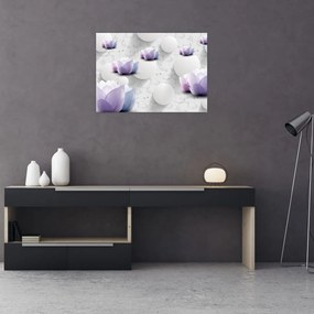 Skleněný obraz s květy (70x50 cm)