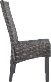 vidaXL Jídelní židle 6 ks ratan kubu a mangovníkové dřevo [275468] Barva: Hnědá