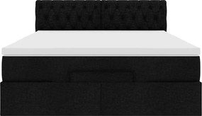 Osmanský postel s matrací černá 140x190 cm textil 3311541