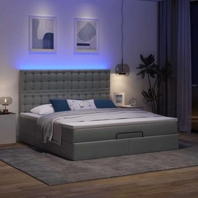 Osmanský rám postele s matrací tmavě šedá 180x200cm textil 3314191