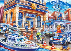 Puzzle aga4kids dětské puzzle policie 240 dílků