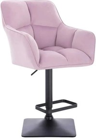 LuxuryForm DESIGN Barová židle AMALFI VELUR na černé hranaté podstavě - levandule
