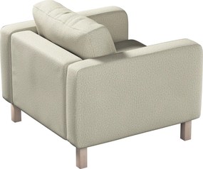 Potah na křeslo IKEA Karlstad, krátký barva béžová látka pletený vzor