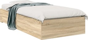 Rám postele se zásuvkou Hnědá 90 x 190 cm Kompozitní dřevo 3345122