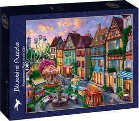 BLUEBIRD Puzzle Zábavní park ve městě / 1000 dílků / 69 x 47,8 cm