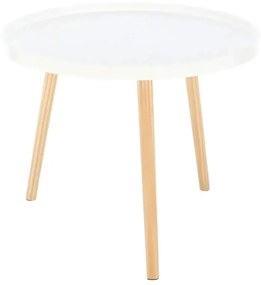 Příruční stolek, bílá/přírodní, Tempo Kondela SANSE TYP 1