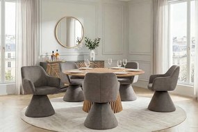 Designová otočná židle Deimena šedý samet
