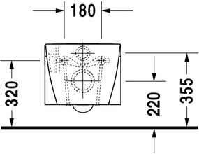 Duravit Starck 2 - Závěsné WC, 4.5 l, 375 x 620 mm, bílé 2533090000