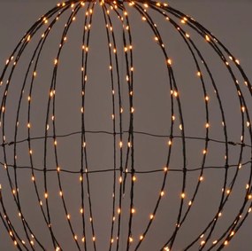 German Světelná LED dekorace koule / 40 cm / 240 LED / časovač / stříbrná