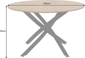 Kulatý jídelní stůl Pahukumaa 120 cm vzor divoký dub