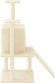Škrabadlo pro kočky se sisalovými sloupky krémové 110 cm 172037