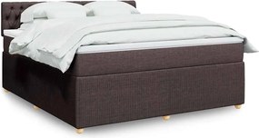Box spring postel s matrací tmavě hnědá 180x200 cm textil 3287545