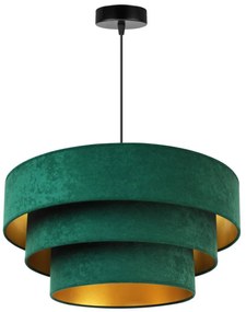 Závěsné svítidlo MEDIOLAN, 1x tmavě zelené/zlaté textilní stínítko, (výběr ze 2 barev konstrukce)