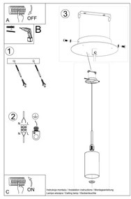 Sollux SL.0742 - Lustr na lanku OTTO 1xE27/60W/230V pr. 15 cm černá