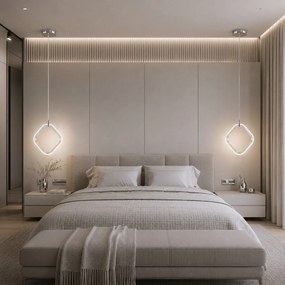 Toolight Rea, Závěsné stropní LED svítidlo LHJ127-W Chrom, OSW-03282