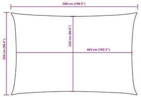 Stínící plachta oxfordská látka obdélníková 2,5 x 5 m hnědá