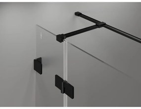 Mexen Lunar T pravostranný výklopný sprchový kout 115 x 80 cm, čiré sklo, černá matná, 834T-115-080-70-00-P