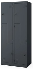 Šatní skříň typu L 4-boxová, antracitová, 800x1850x450 mm: JULIA