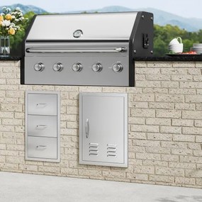 BBQ přístupová dvířka, 610 × 431 mm jednoduchá venkovní kuchyňská dvířka