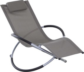 Outsunny Moderní design houpací křeslo pro vnitřní a vnější použití Texteline 154x80x84cm Šedé | Aosom