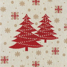 BO-MA Trading Vánoční ubrus gobelín Stromky, 100 x 100 cm