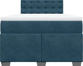 Box spring postel s matrací tmavě modrá 120x190 cm samet 3286274