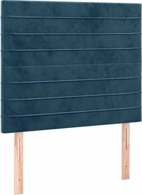 Box spring postel s matrací tmavě modrá 90x200 cm samet 3129253