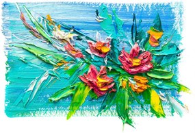 Fototapeta - Olejové květiny (254x184 cm)