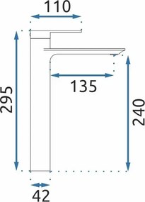 Rea Veneta, vysoká umyvadlová baterie h-295, zlatá matná, REA-B3009