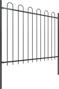 Zahradní plot s obloukem nahoře ocelový 1005 x 150 cm černý 277679