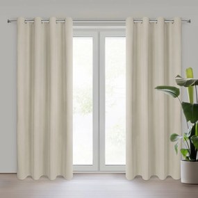 ZATEMŇOVACÍ ZÁVĚS (100%) NA KROUŽCÍCH NITA 140X250 CM BÉŽOVÁ