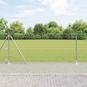 Zahradní euro plot s betonovým základem 10 x 0,8 m Stříbrná 3350999