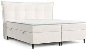 Krémová boxspring postel s úložným prostorem 200x200 cm Sinai – Maison de Rêve