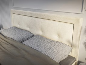 Kontinentální postel 140 cm Veronica (krémová) (s matrací a úl. prostorem). 1043454