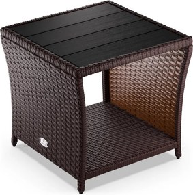Casaria Polyratanový stolek VEDIS hnědý 45×45×40 cm