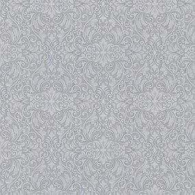 Luxusní šedá tapeta se stříbrným květinovým ornamentem 73014, Ambrosia, Emiliana Parati