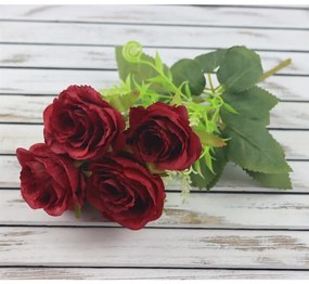 kytice růží mini 32 cm, červená - 15 x 12 x 32 cm
