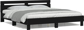 vidaXL Rám postele s čelem a LED osvětlením 180 x 200 cm [3207528] Barva: Černá