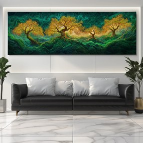Obraz na plátně - Strom života Mechové podhoubí FeelHappy.cz Velikost obrazu (šířka x výška): 180 x 60 cm