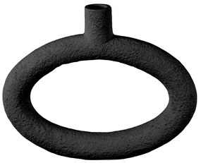 Váza oválná široká ve tvaru prstenu Ring Oval Wide černá Present Time