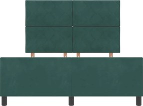 Postel s boxspringem s čelo Tmavě zelená 140 x 190 cm samet 3345008