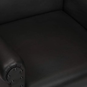Klubové křeslo černé pravá kůže 320779
