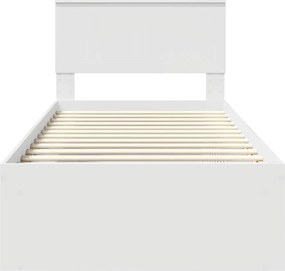 Rám postele s čelo Bílá 90 x 200 cm Masivní borové dřevo 3410645