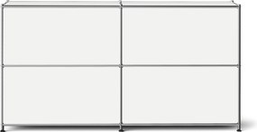 Tchibo - Kovová odkládací skříňka »Cn3 Slim Line« se 2 přemístitelnými výklopnými dvířky - barva: bílá