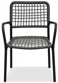 Zahradní set 1+2 stůl 60x60 židle umělý ratan kov antracit AZ-L1103 GREY